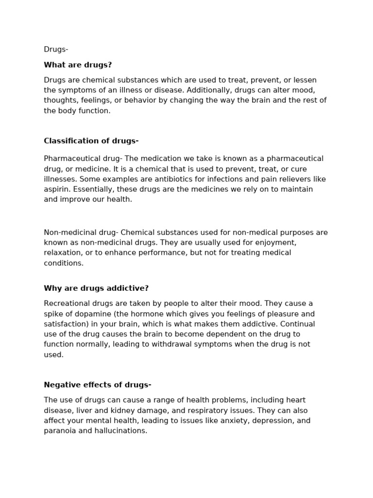 Drugs Document | PDF