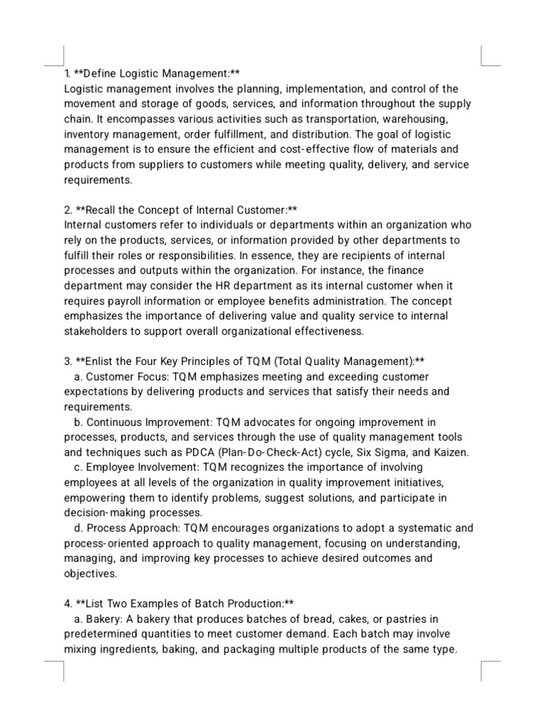 Logistics and Operations Management Guide | PDF | Supply Chain | Supply ...