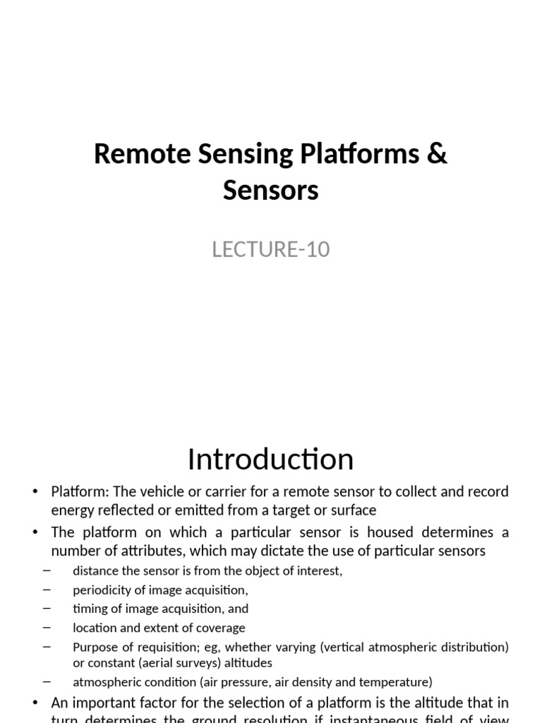 Remote Sensing Platforms Overview | PDF | Balloon (Aeronautics ...
