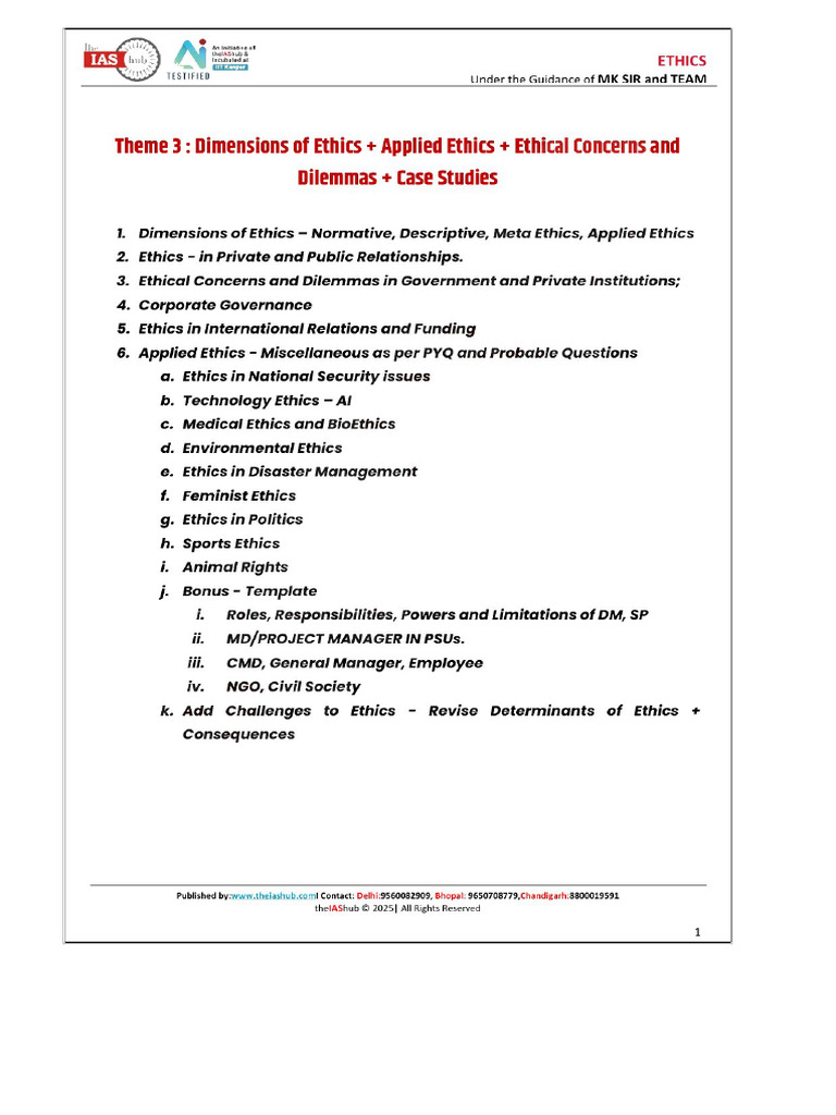 Ethics Theme 3 | PDF