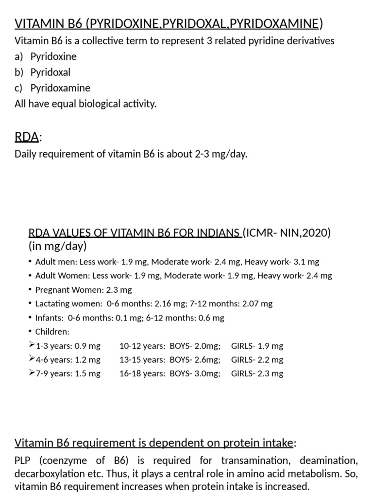 Vitamin B6 | PDF