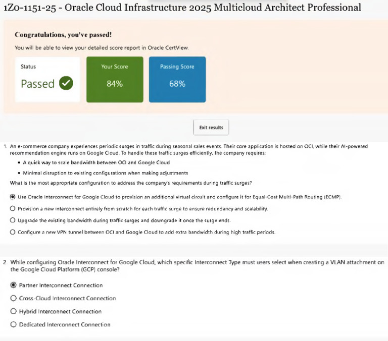 OCI Multicloud Architect Exam Insights | PDF | Cloud Computing | Microsoft Azure
