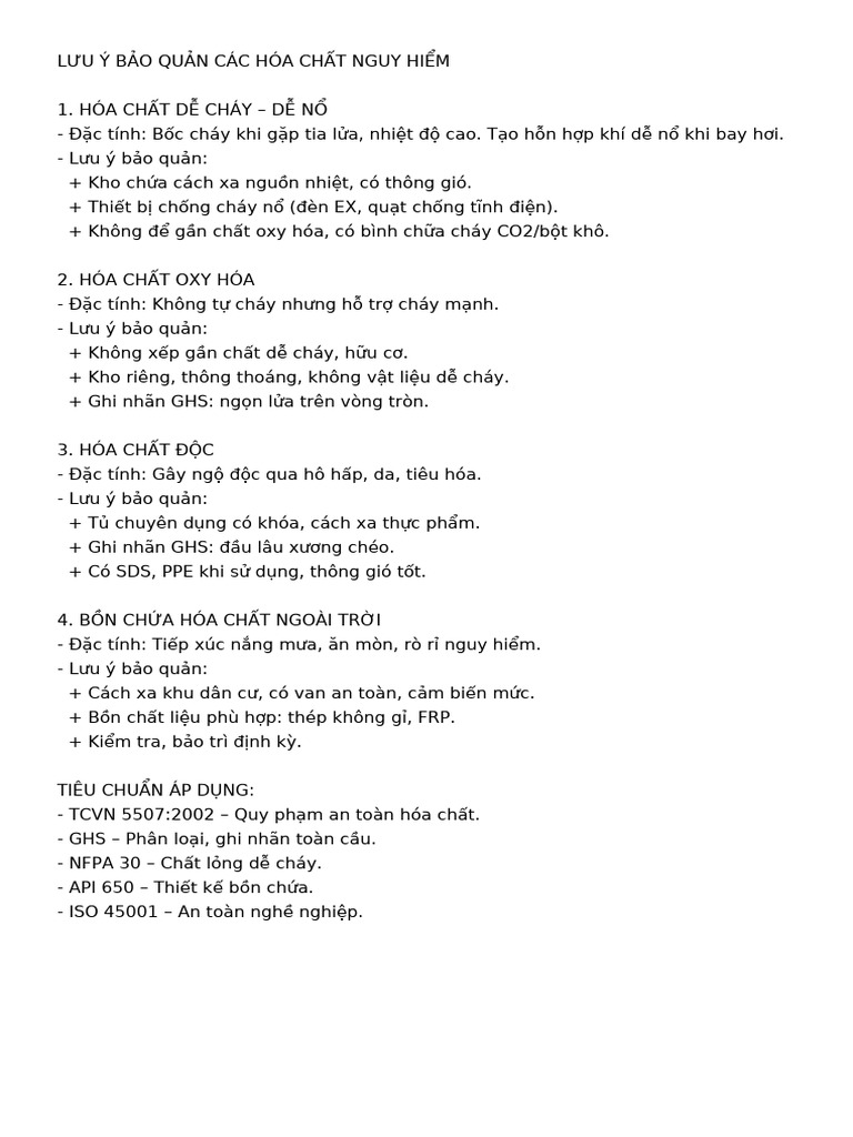 Luu y Bao Quan Hoa Chat Unicode | PDF