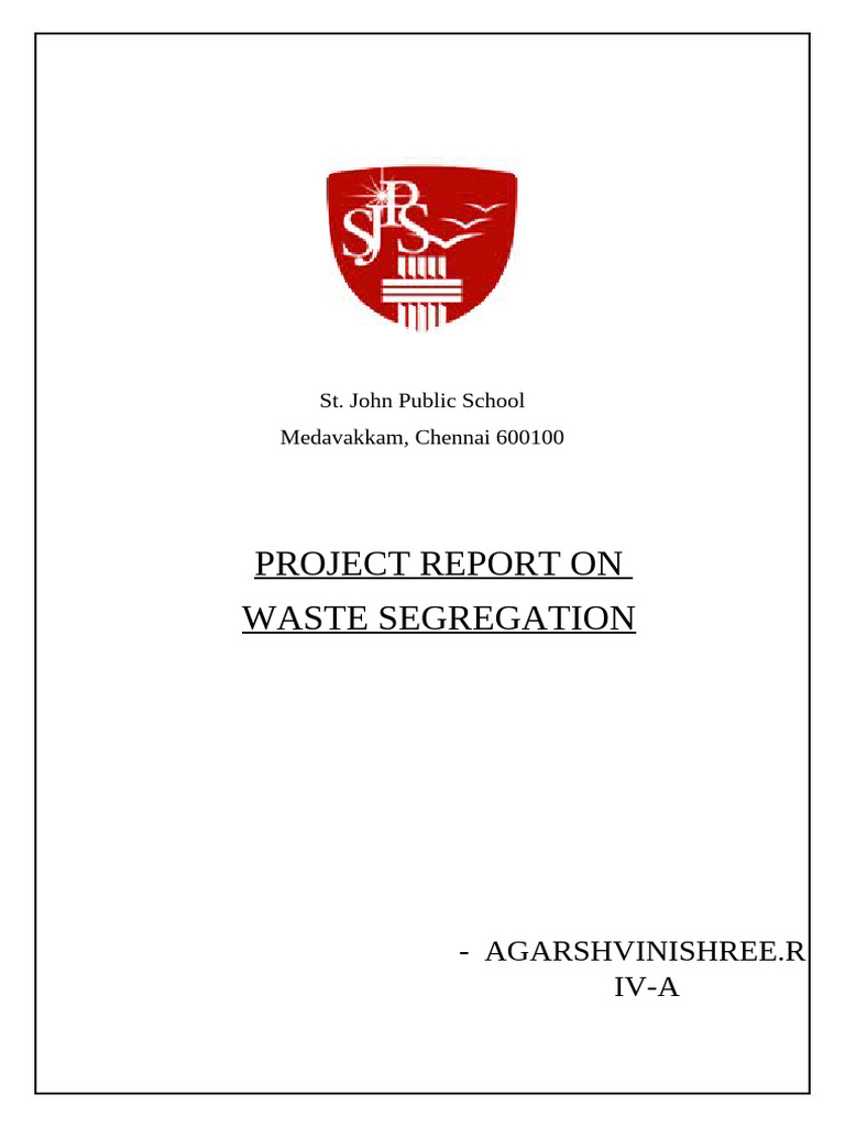 Project Report On Waste Segregation | PDF | Recycling | Waste