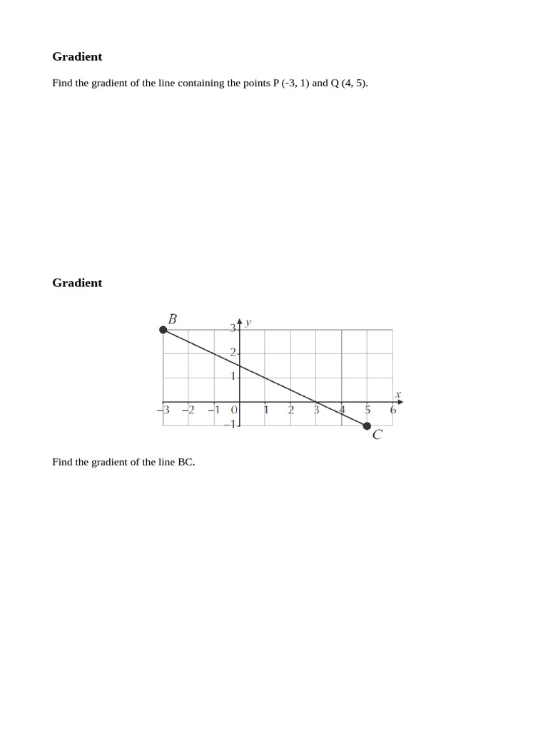 Gradient and Parallel Lines Analysis | PDF