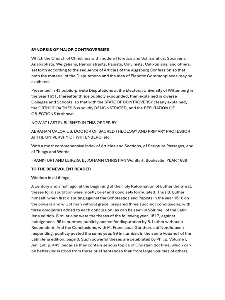 Lutheran Controversies Explained | PDF | Eucharist | Justification ...