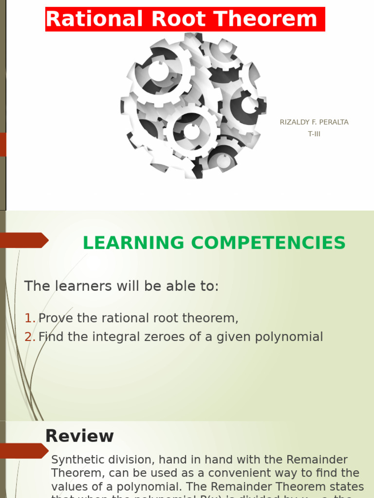 Rational Root Theorem | PDF