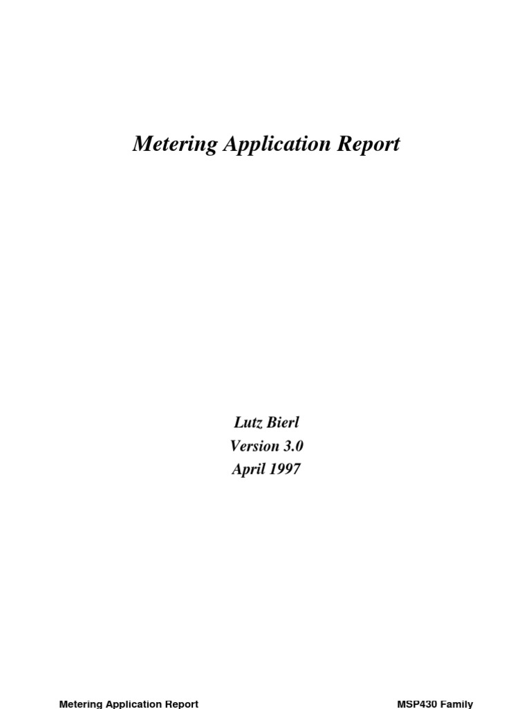 Metering Application Report | PDF | Analog To Digital Converter ...