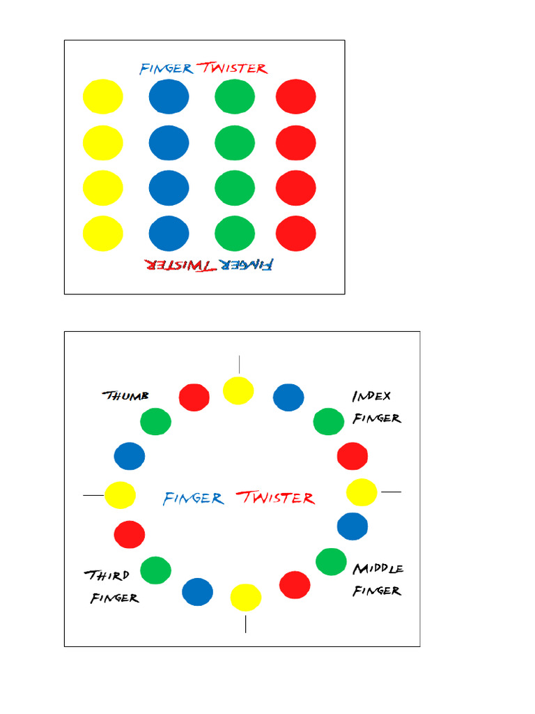 Finger Twister Printout Color | PDF
