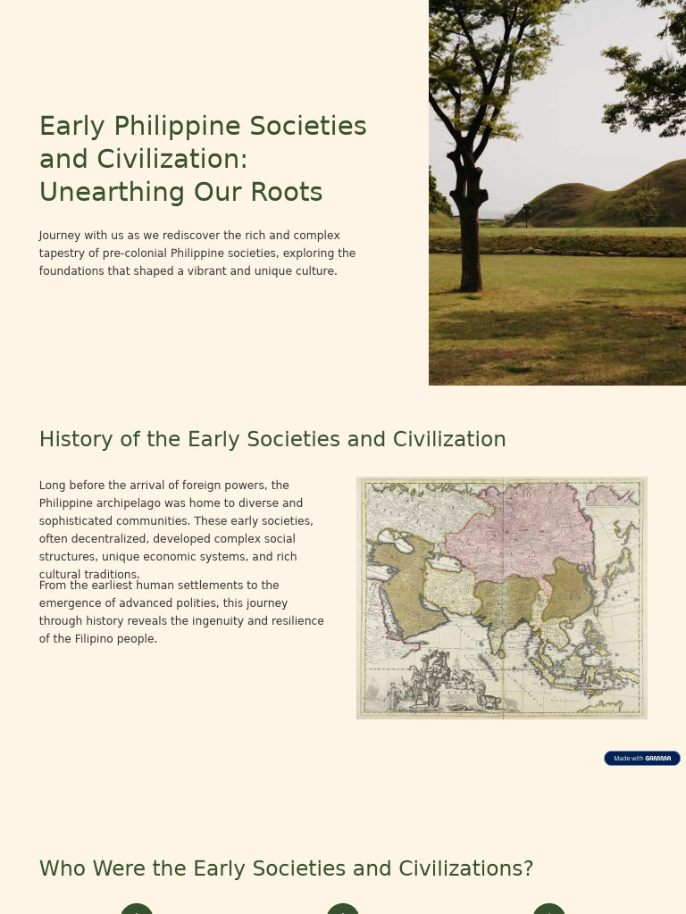 Early Philippine Societies and Civilization Unearthing Our Roots | PDF ...