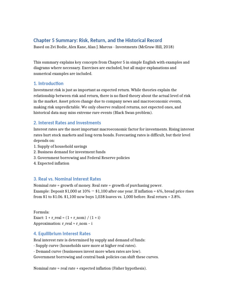 Inflation. Risk and Return. | PDF | Interest | Interest Rates