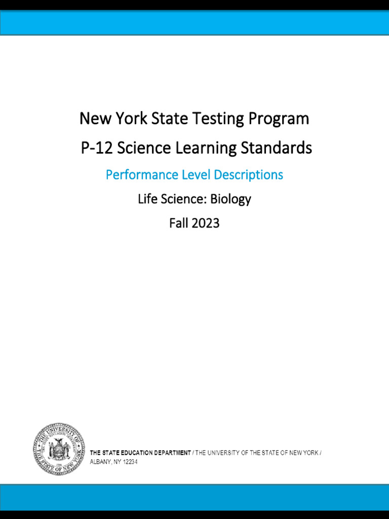 NYS Life Science Biology Performance Levels | PDF | Genetics | Natural ...