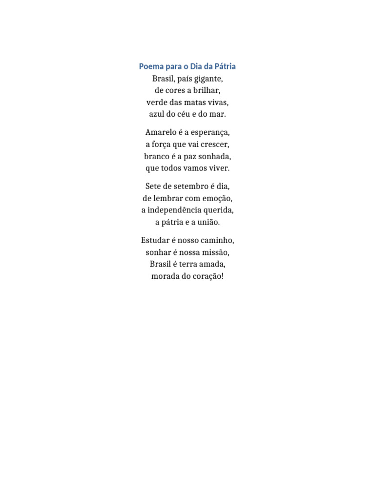 Poema Dia Patria | PDF