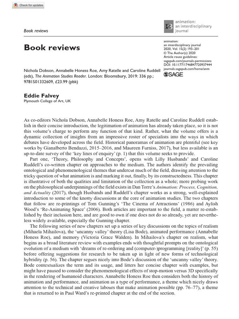 Book Review - The Animation Studies Reader | PDF | Liberal Arts Education