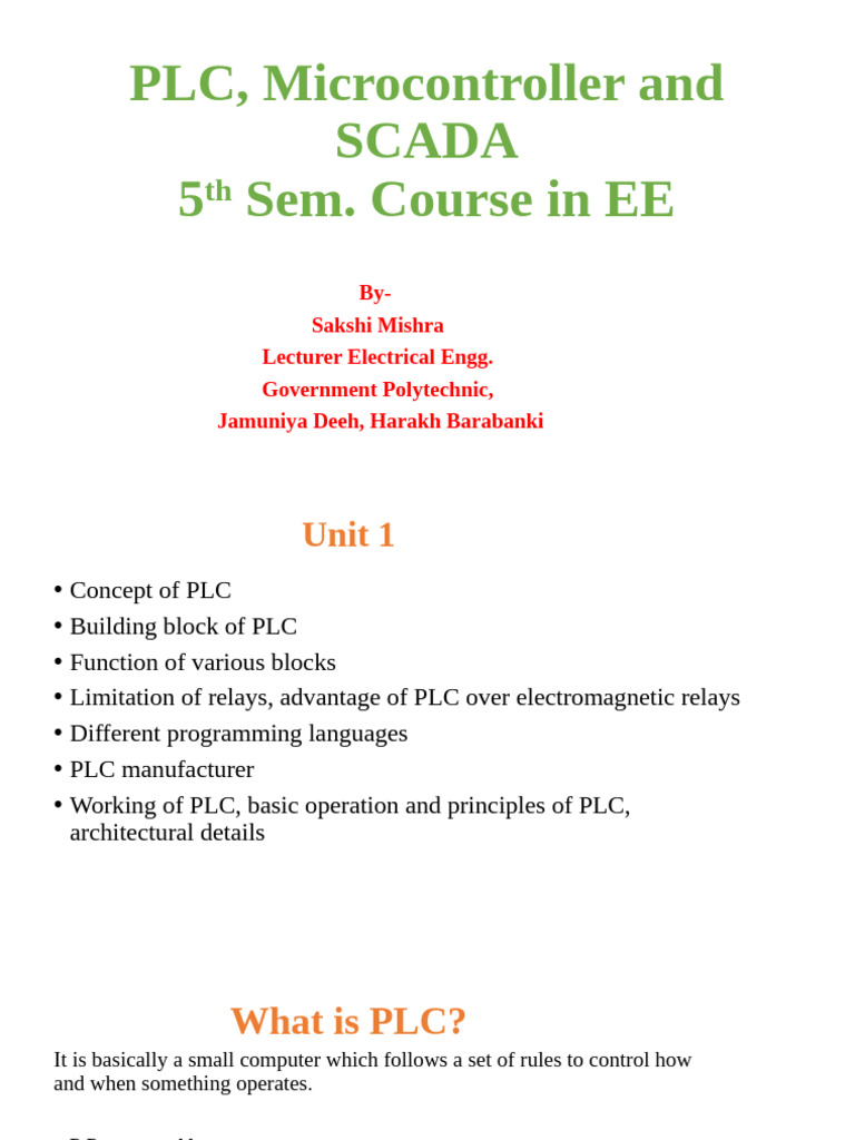 PLC Fundamentals and Applications Guide | PDF | Programmable Logic ...