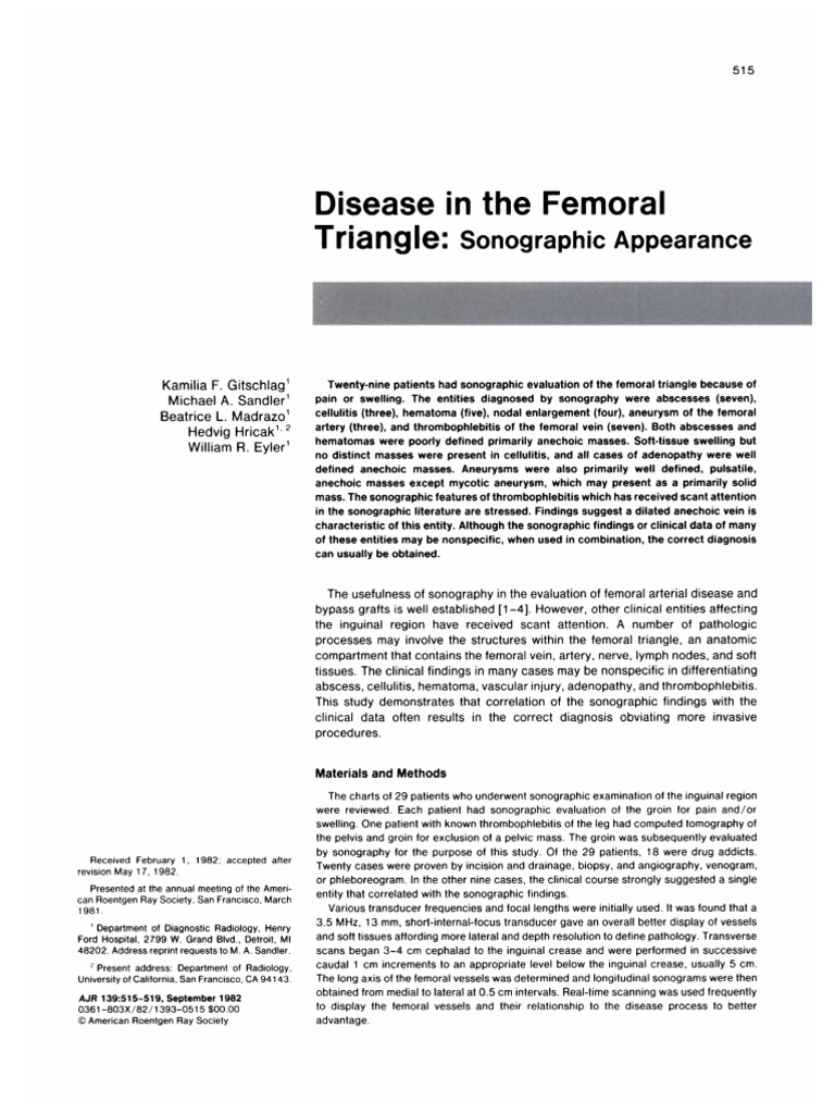 Madrazo Et Al 2012 Disease in The Femoral Triangle Sonographic ...