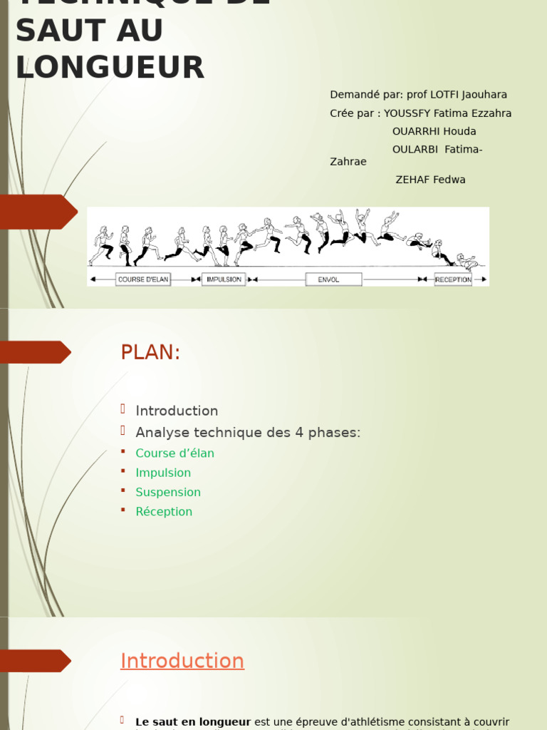 Technique du saut en longueur | PDF | Course à pied