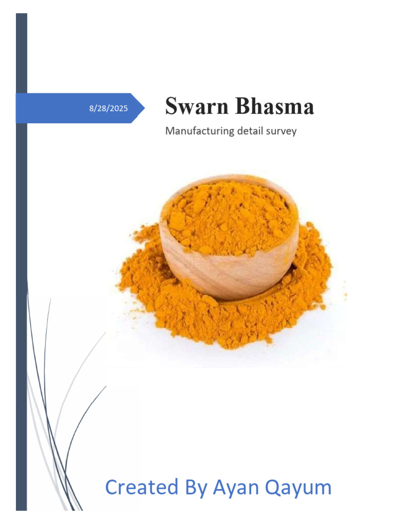 Swarna Bhasma: Manufacturing & Pricing Guide | PDF | Medical ...