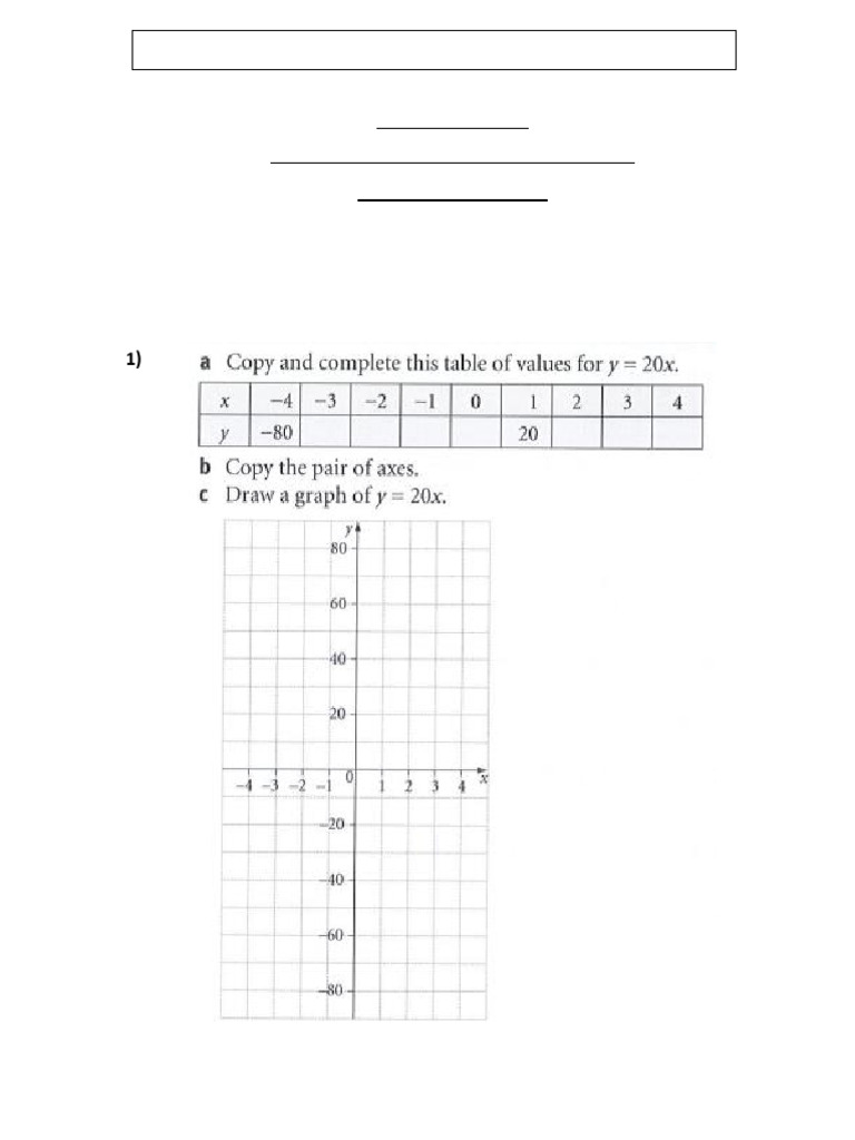 Unit 11: Graphs Worksheet for Grade 7 | PDF