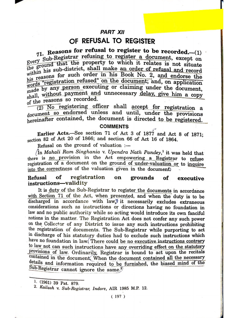 Refusal To Register | PDF