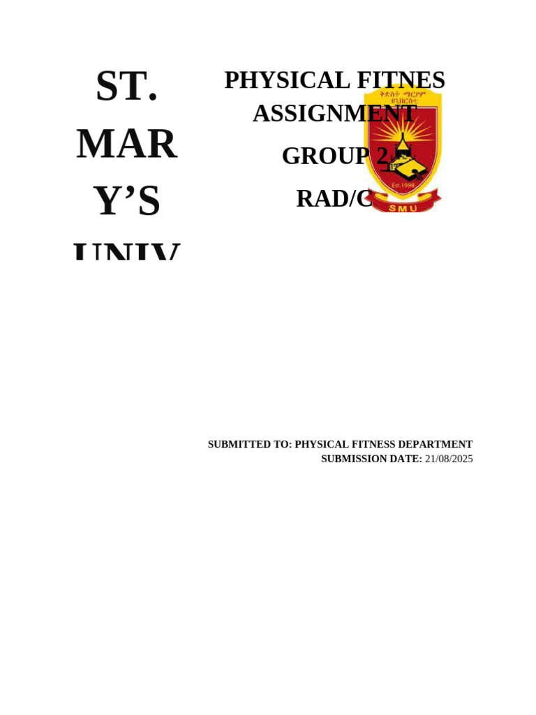Physical Education Assignment Cover Page | PDF