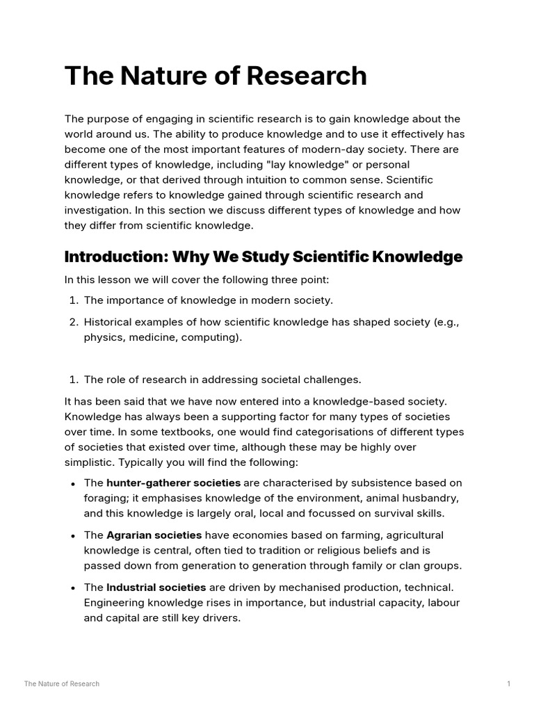 The Nature of Research | PDF | Knowledge | Science