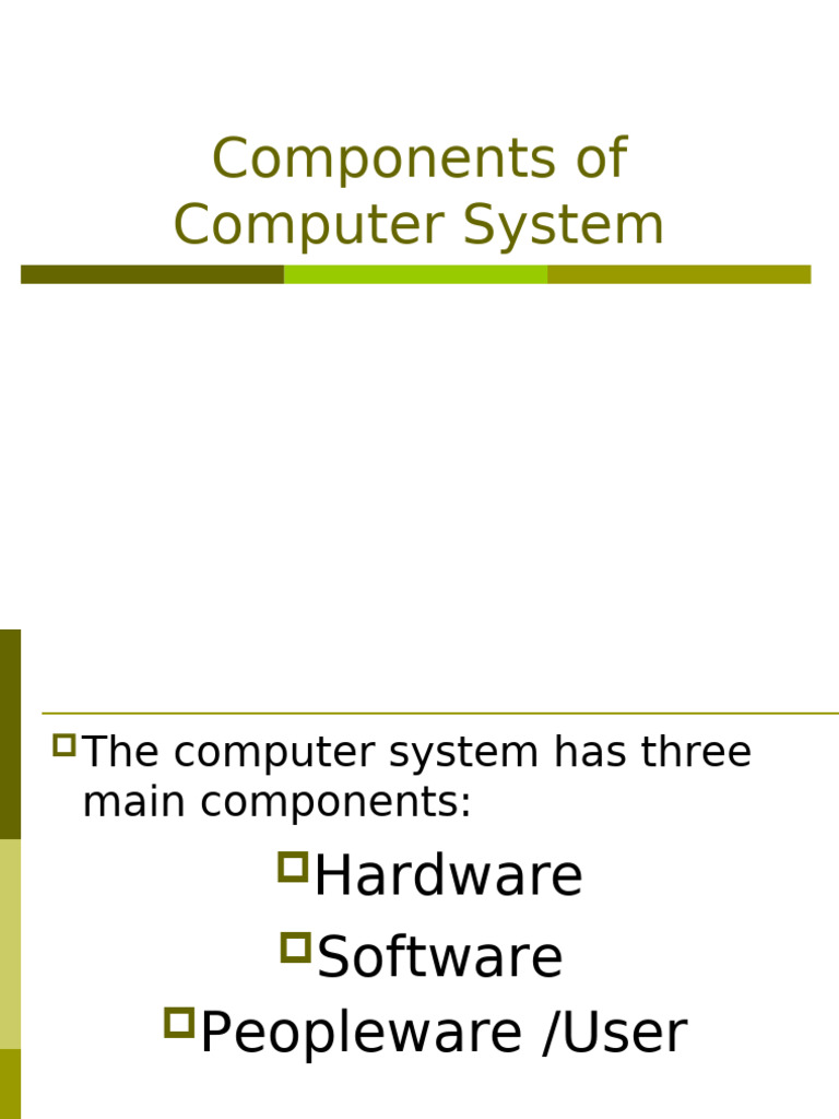Ponents of Computer System - Hardware | PDF | Printer (Computing) | Image Scanner