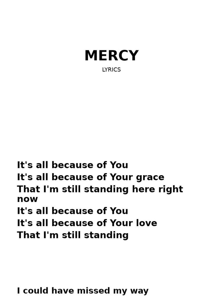 Mercy Lyrics by Moses Bliss | PDF