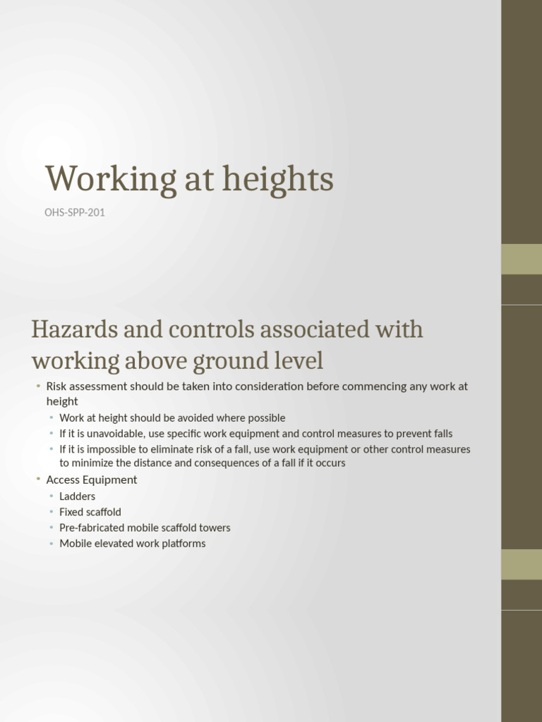 Working at Heights: Safety and Scaffolding | PDF | Scaffolding ...
