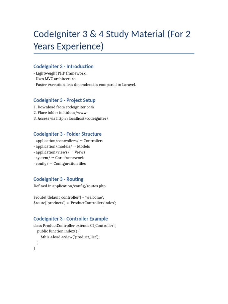 CodeIgniter 3 & 4 Study Guide for Developers | PDF | Database Index ...