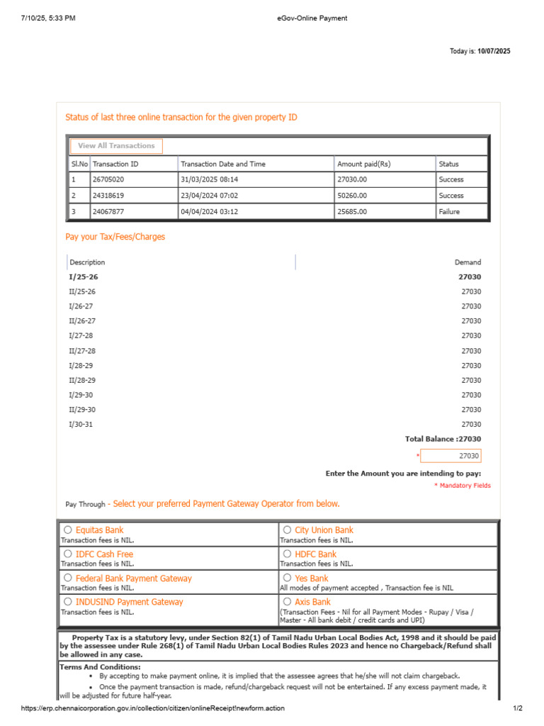 EGov Online Payment Due A3 | PDF | Receipt | Banks