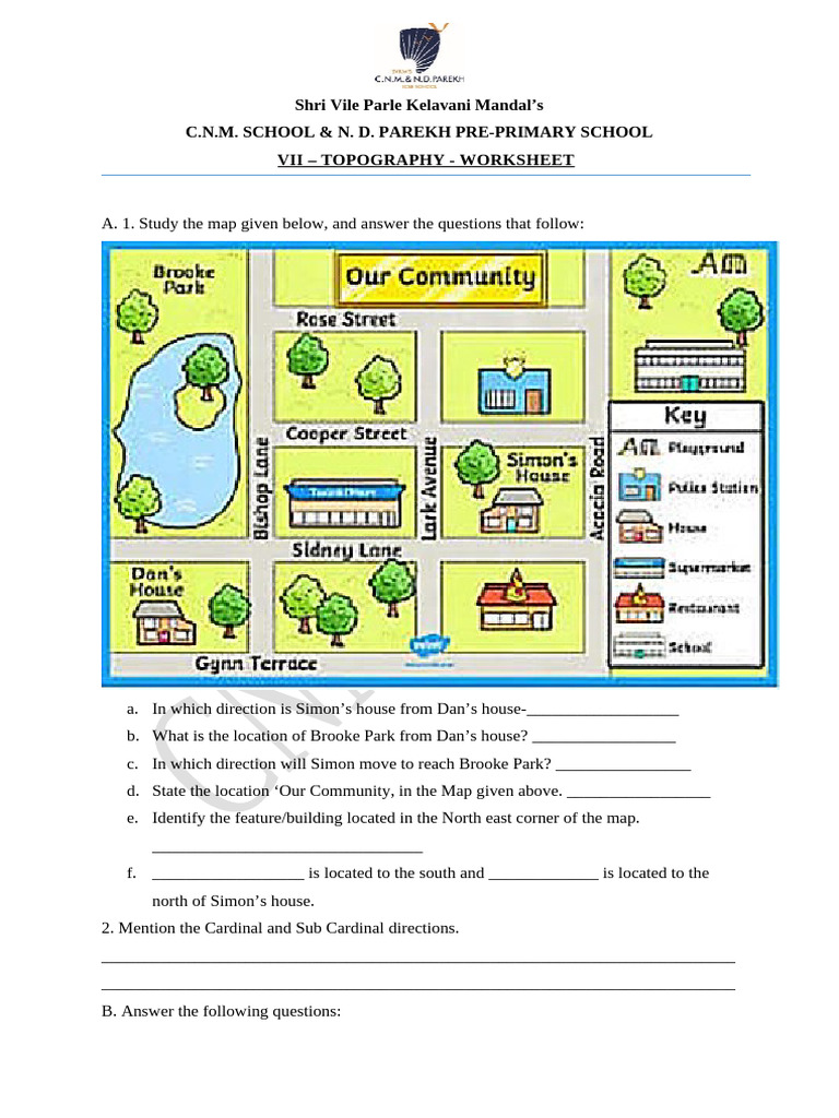 Topography Worksheet for C.N.M. School | PDF | Topography | Cartography