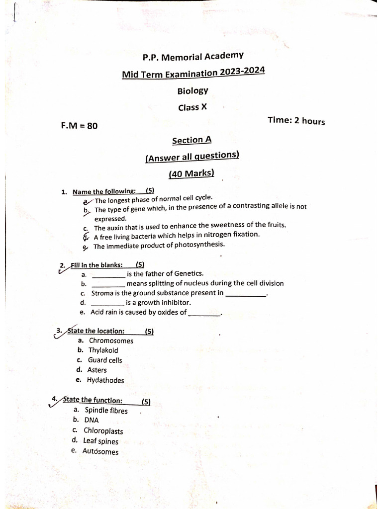 Biology Midterm - Mitanshh | PDF