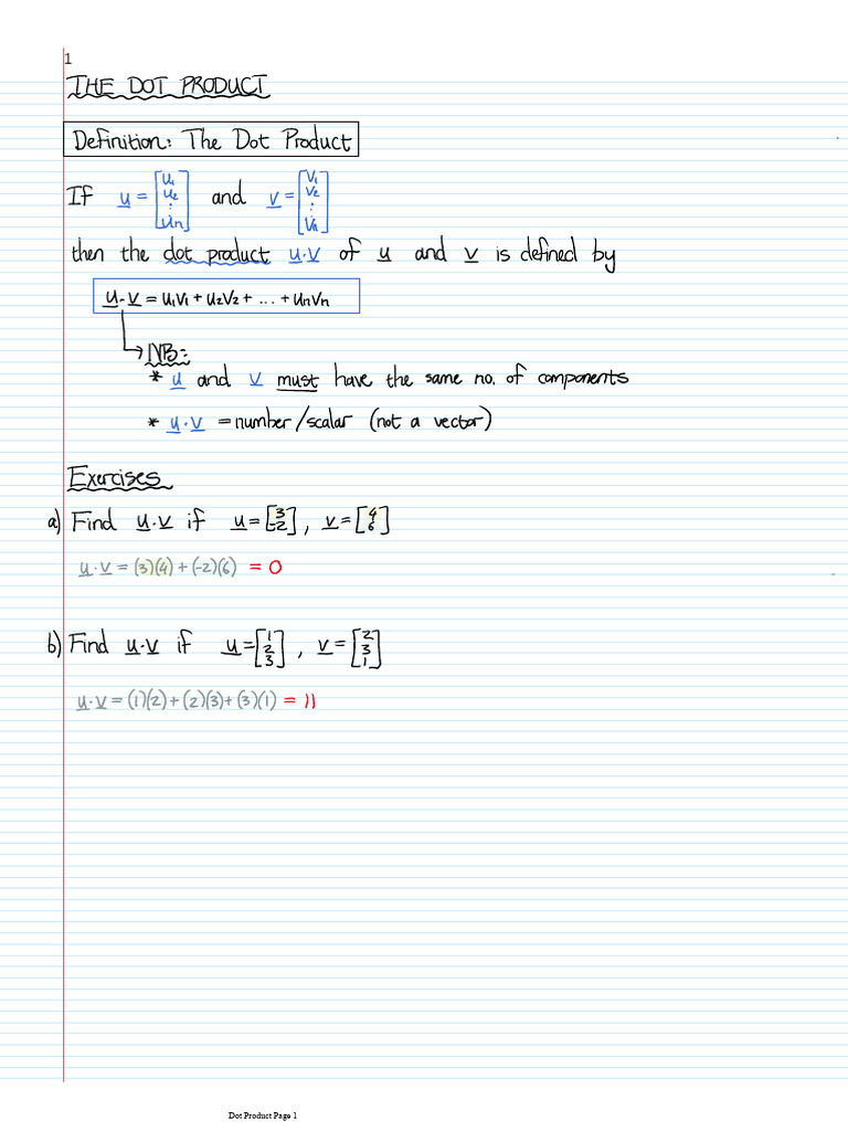 Dot Product | PDF