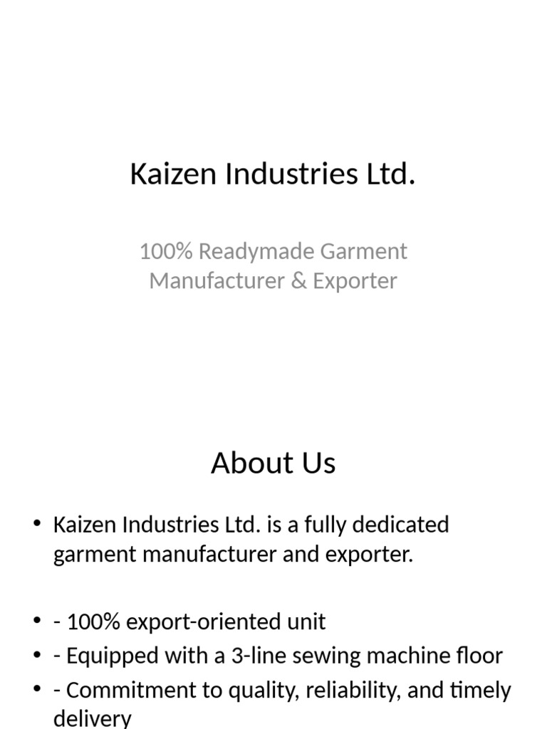 Kaizen Industries Presentation | PDF