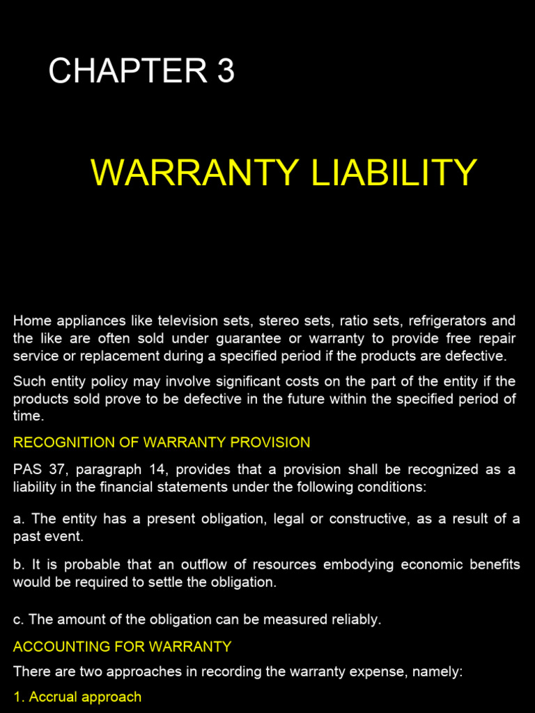 Chapter 3 Warranty Liability | PDF | Expense | Accrual