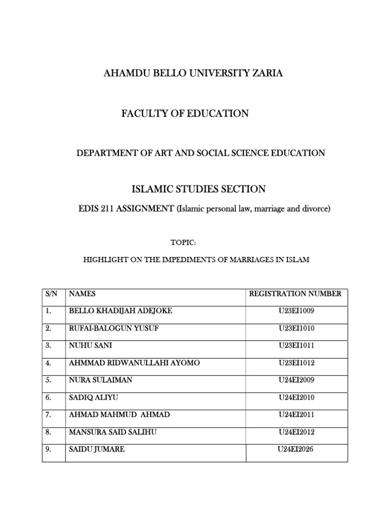 Impediments to Marriage in Islam | PDF | Marriage