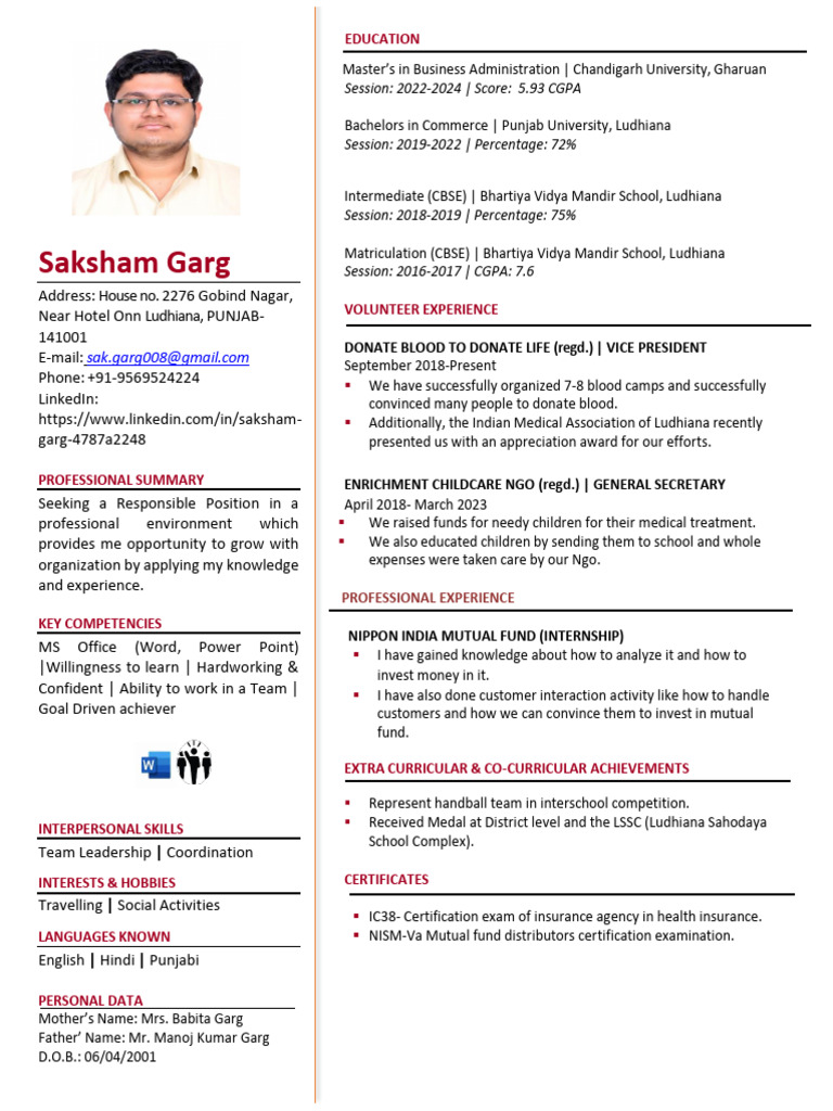 Saksham Garg Resume | PDF