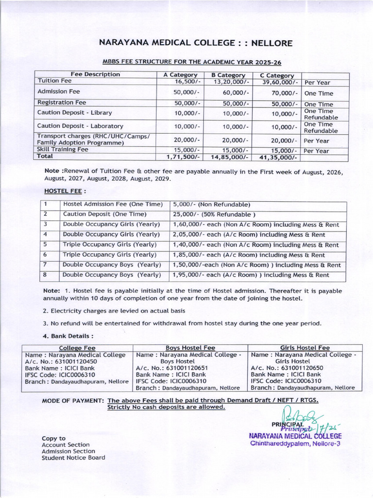 2025 26 Mbbs Fee Structure | PDF | Money | Business