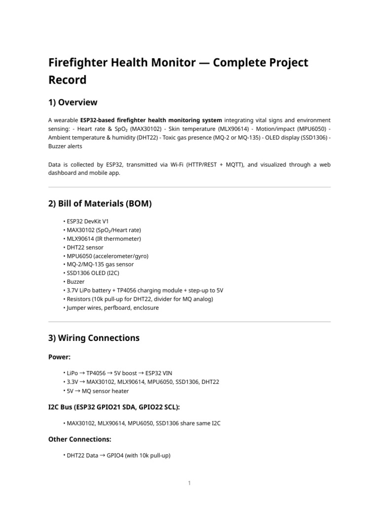 Firefighter Health Monitoring System Guide | PDF | Computer Engineering ...