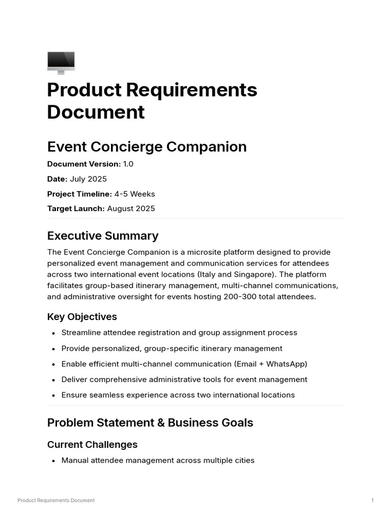 Event Concierge Companion Requirements | PDF | Amazon Web Services ...