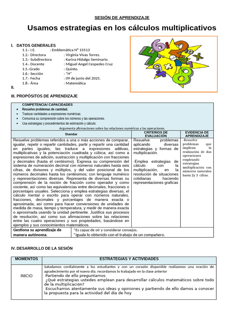 Estrategias de Multiplicación en Matemáticas | PDF | Multiplicación ...