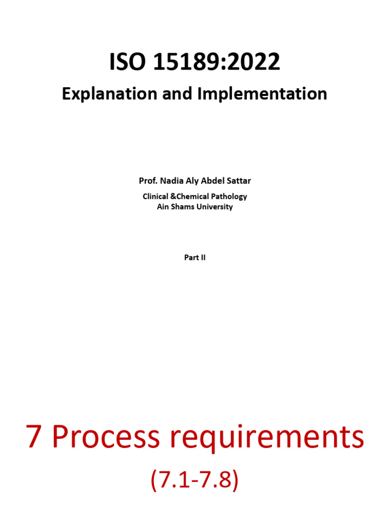 ISO 15189:2022 Process Requirements | PDF | Verification And Validation ...