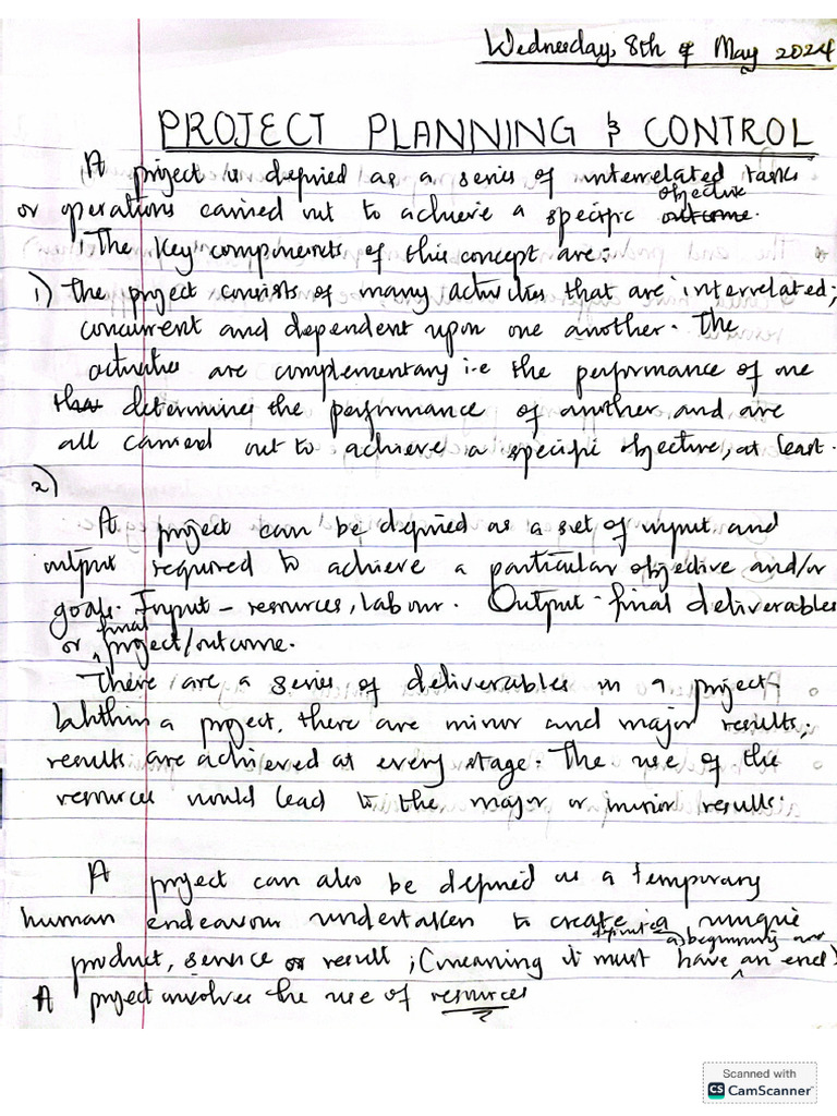 Project Planning Note | PDF
