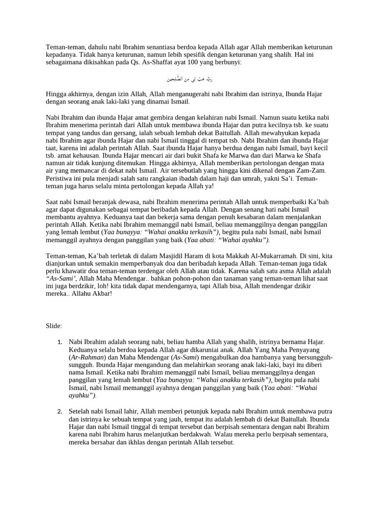 Kisah Nabi Ibrahim dan Ismail | PDF