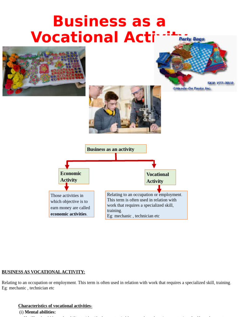 Business As A Vocational Activity | PDF | Economics | Business