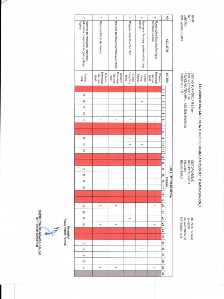 Logbook September 2024 | PDF