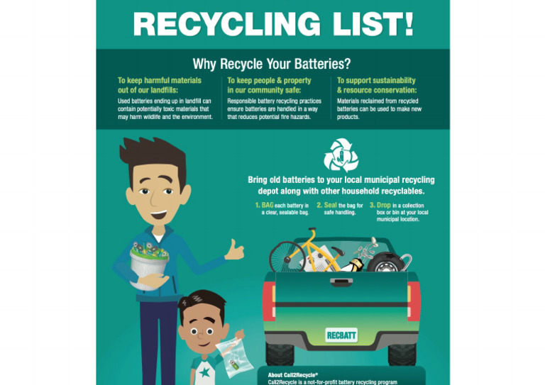 Battery Recycling Poster Printable | PDF