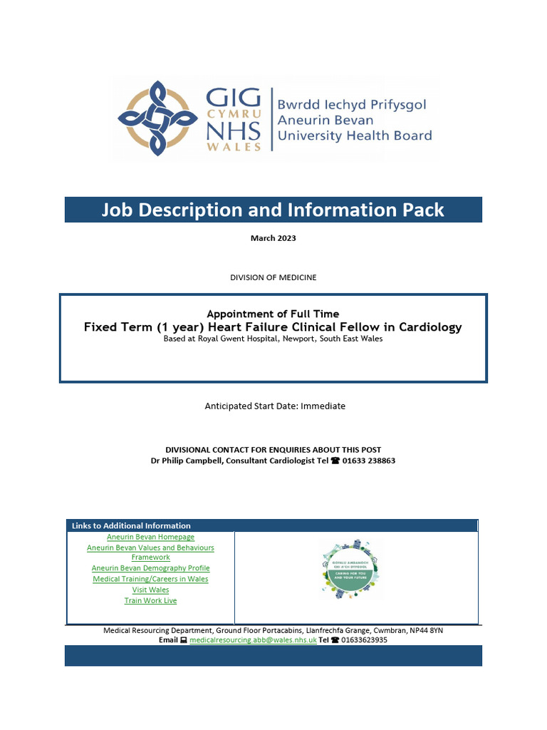 Heart Failure Clinical Fellow Position | PDF | Cardiology | Heart Failure