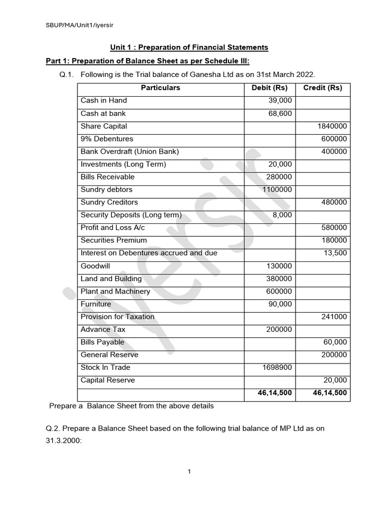 Balance Sheet Preparation Guide | PDF | Debits And Credits | Financial ...